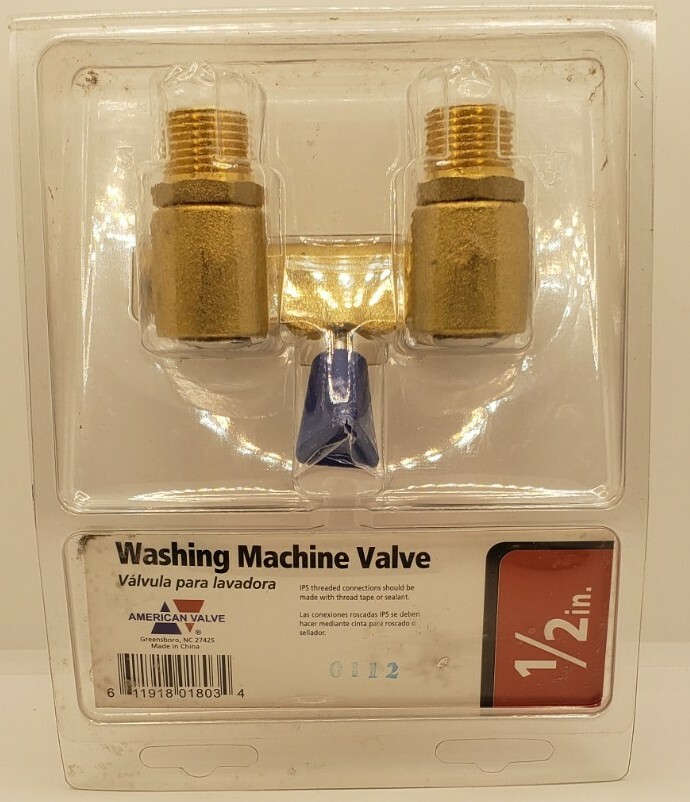 American Valve 1/2 in. MIP Brass Dual Washing Machine Shut Off Valve 1/ ...