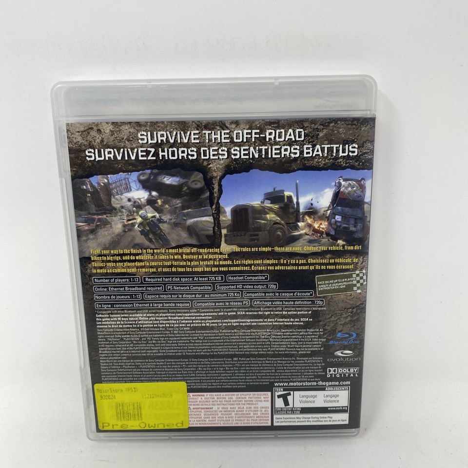 MotorStorm 1 PS3 CIB Complete Racing Game Sony PlayStation 3 | eBay