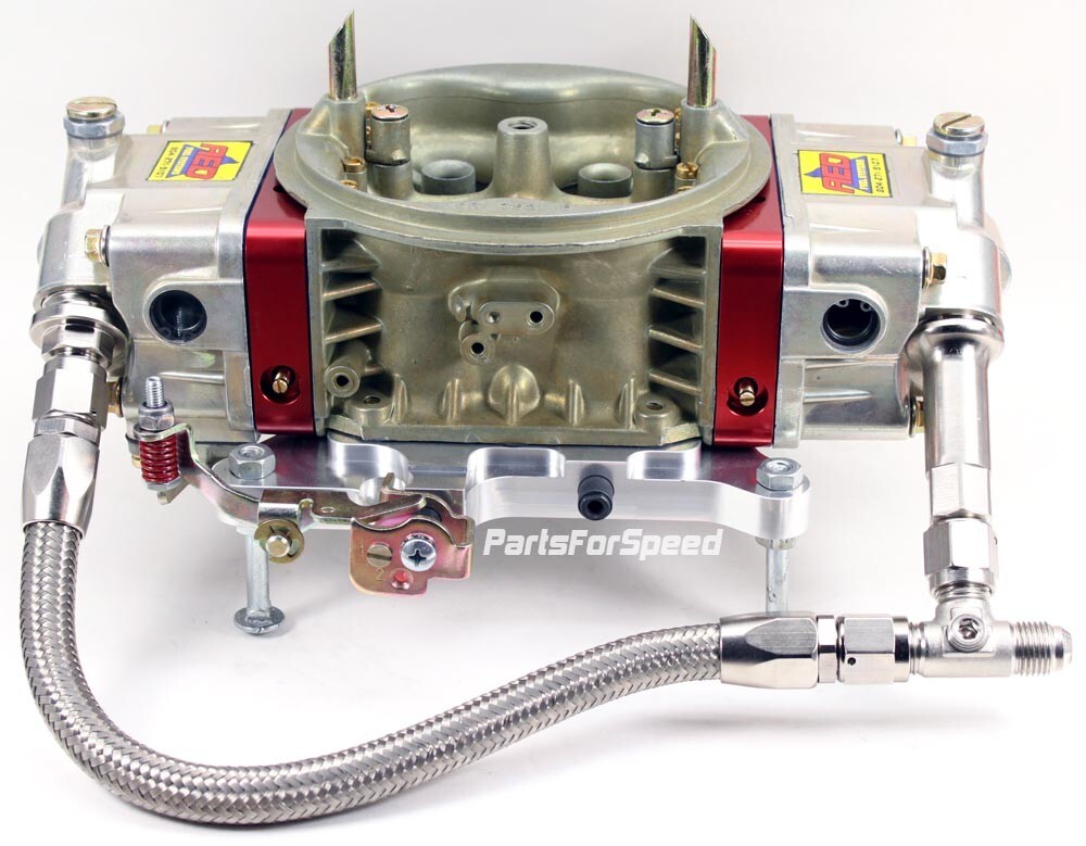 Holley 4150 / 4160 Dual Inlet Carb Braided Fuel Line -6 AN Silver Made ...