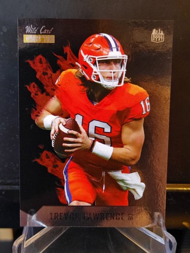 Trevor Lawrence RC 2021 Wild Card Matte Black Rookie Heat Red Flame # ...
