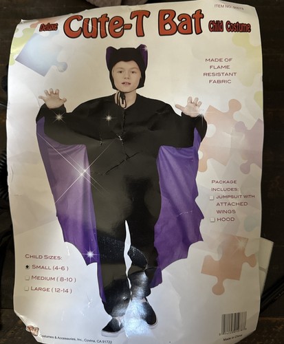 Kids Cute-T Bat Costume Child Size Small 4-6. | eBay