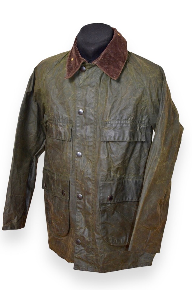 Barbour Bedale Jacket Wax A100 Green Vintage England Classic Size C34 ...