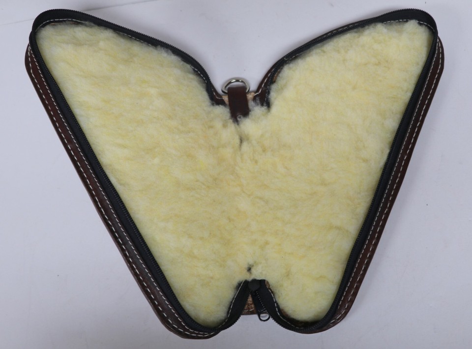 HAND CRAFTED WESTERN TOOLED MEDIUM GUN REVOLVER CASE RUG BROWN HEIRLOOM ...