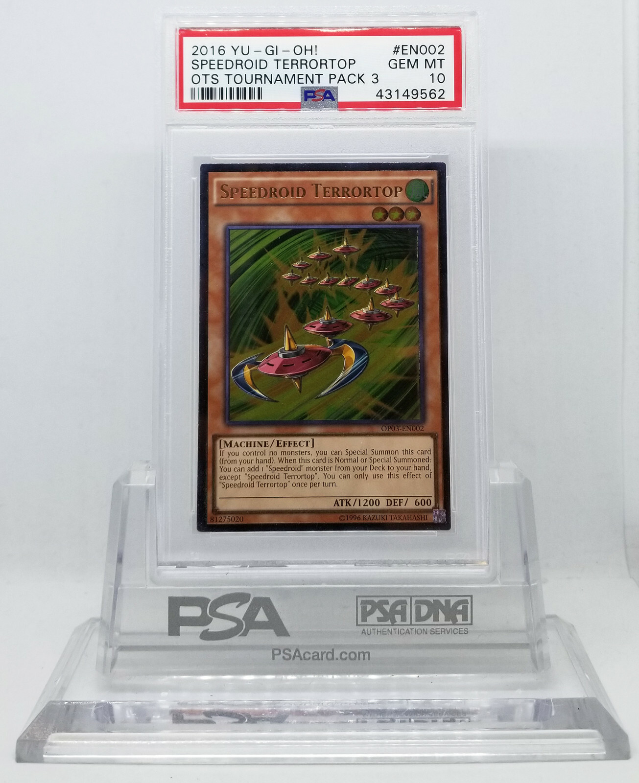YUGIOH OP03-EN002 SPEEDROID TERRORTOP ULTIMATE RARE PSA 10 GEM MINT ...