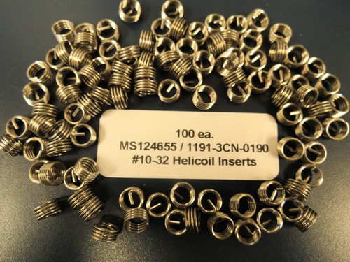 Helicoil #10-32 Helical Inserts Stainless 1191-3CN-190 / MS124655 (100 ...