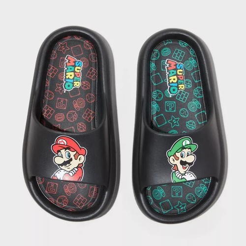 Kids' Nintendo Mario Comfort Slides - Color Black- Size 4 | eBay