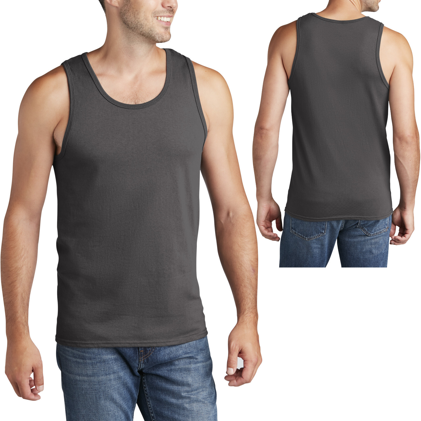 Mens Solid Tank Top 100% Preshrunk Cotton Includes NEONS S M L XL, 2XL ...