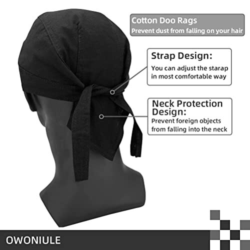 Cotton Doo Rag Skull Cap Sweat Wicking Head Wraps Breathable Helmet ...