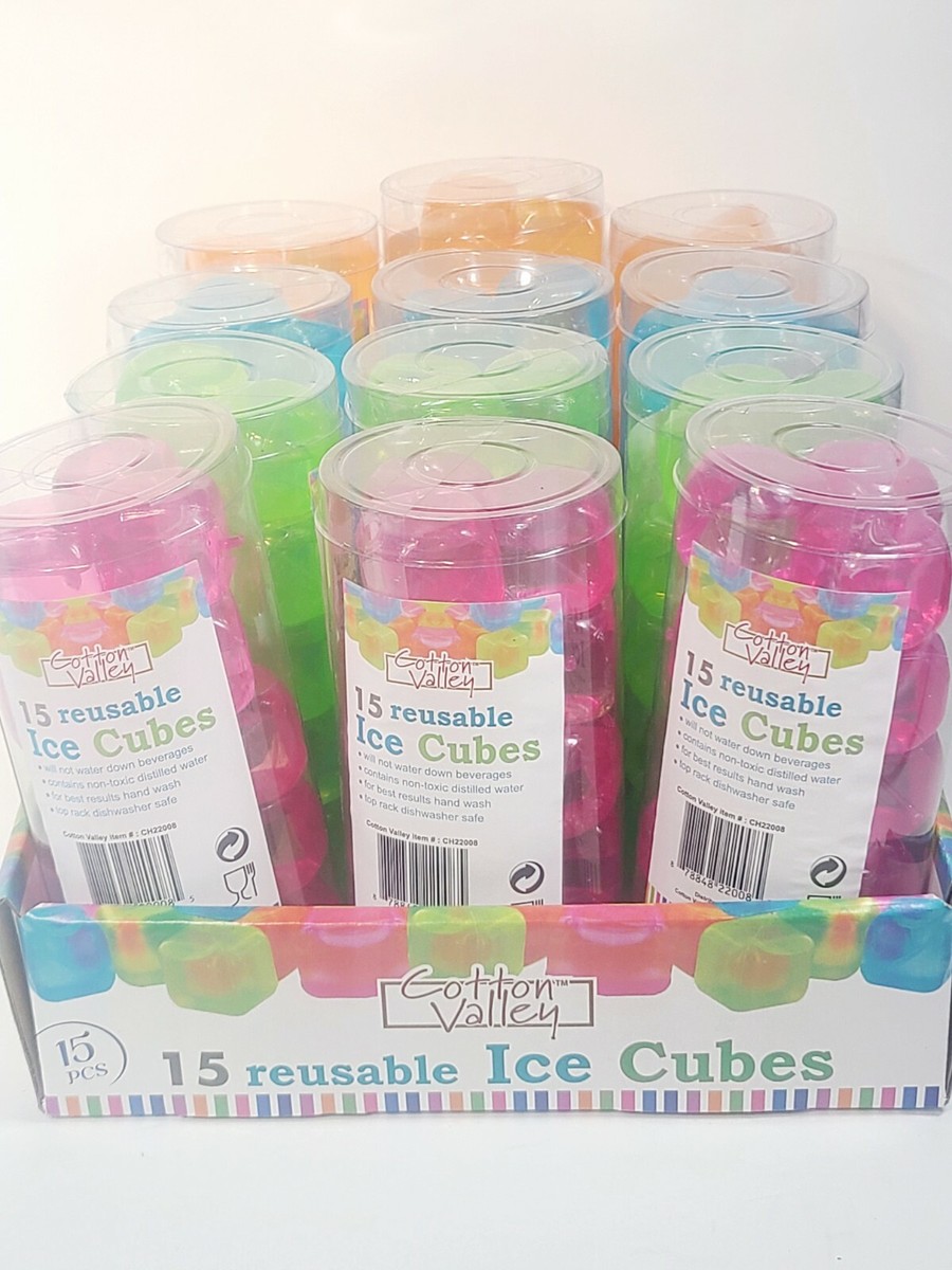 Reusable Plastic Ice Cubes 15 Piece Set Freezable Fruit Shape Reusable