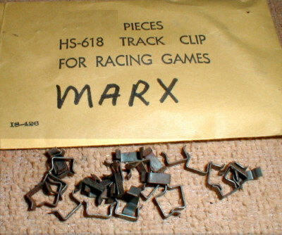 40-Count Track Clips MARX 1/32nd Slot Car #HS 618 NOS Very Scarce Hard ...