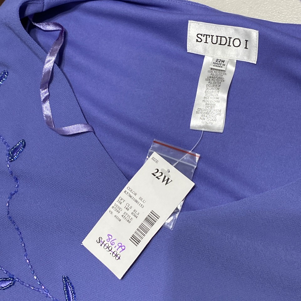 Studio One Women's Blouse and Skirt Set Colbert blue size 22W NWT | eBay