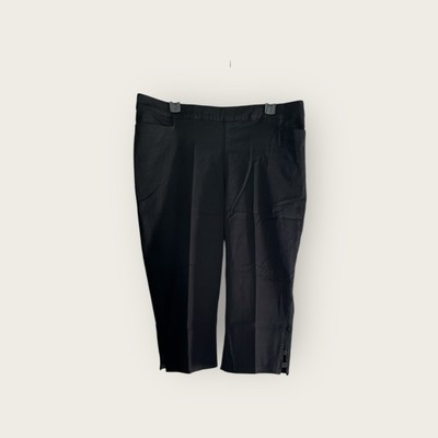Catherines Plus Essential Flat Front Twill Capri Black Side Inset Pants ...