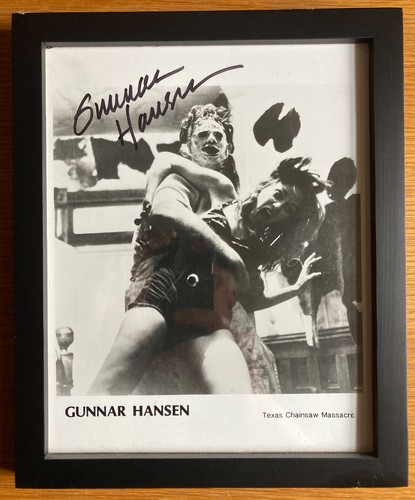 TEXAS CHAINSAW LEATHERFACE GUNNAR HANSEN SIGNED FRAMED AUTOGRAPHED ...