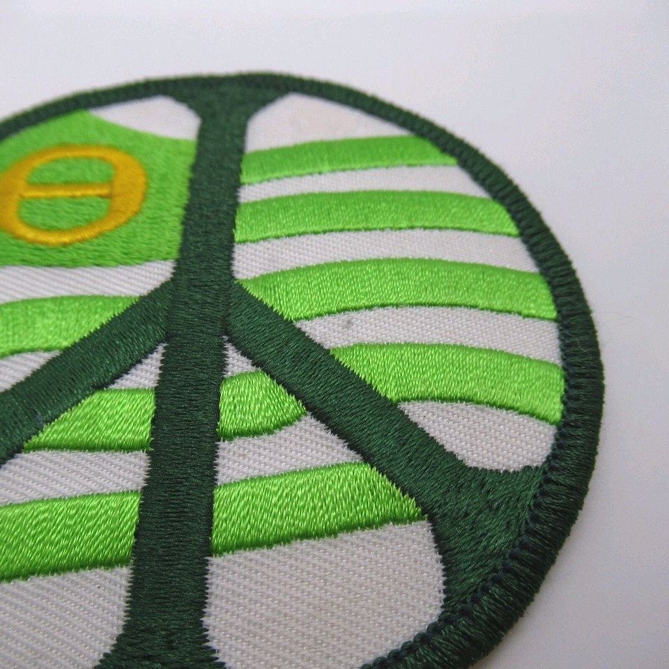 Ecology Peace Sign Patch Green Embroidered Iron On Environmental Symbol ...