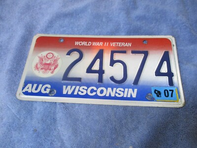 Wisconsin WW2 WWII Veteran military License Plate | eBay