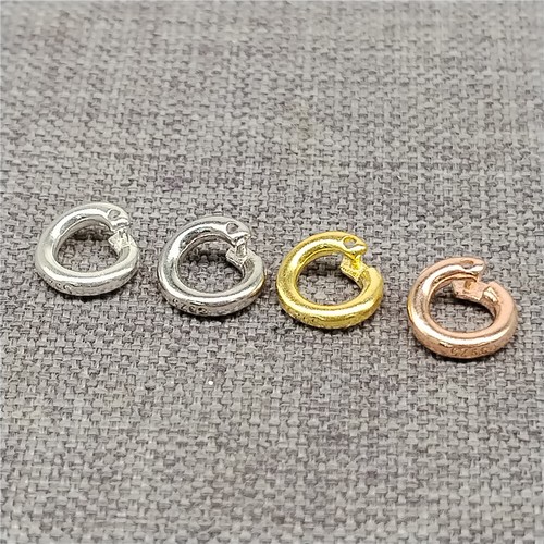 4pcs of 925 Sterling Silver Lock Jump Rings Gold Plated Open to Closed ...