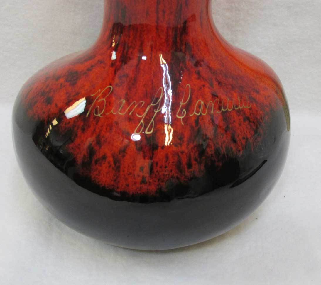 Pottery Vase Red & Black Drip Glaze Banff Canada Souvenir Vintage | eBay