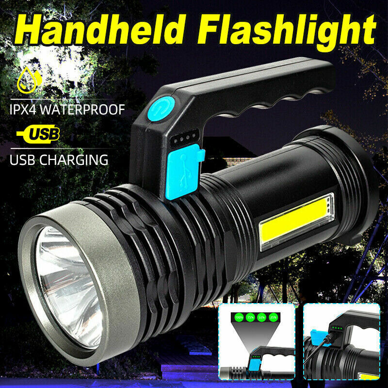 Bright LED Flashlight High Lumens Tactical Flash Light USB Rechargeable ...