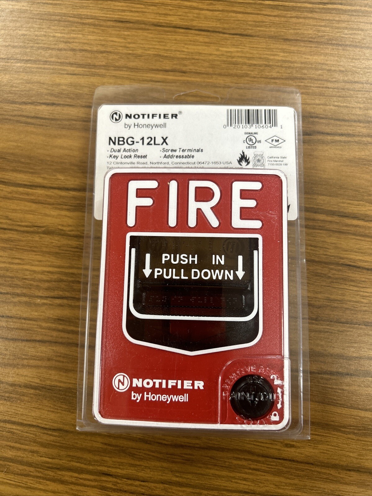 NOTIFIER NBG-12LX FIRE ALARM ADDRESSABLE DUAL ACTION PULL STATION WITH ...