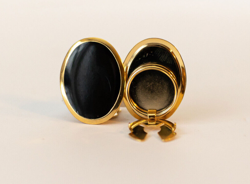 NEW Black Button Covers for Men Shirts. Cuff Enhancers Tuxedo OVAL Gold ...