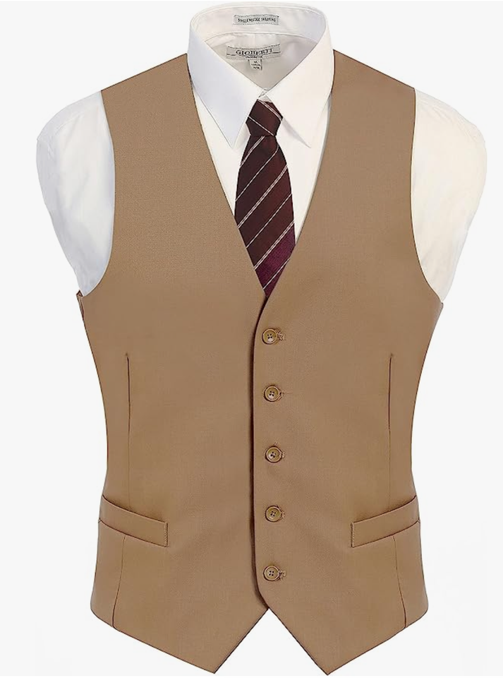 Gioberti Men's 5 Button Suit Formal Separat Vest / Khaki / S | eBay