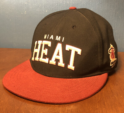 MIAMI HEAT Script Snapback Hat - 47 Brand NBA Adjustable Cap Wool Blend ...
