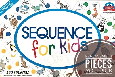 Sequence Game for Kids Individual or Lot Replacement Pieces Cards Chips ...