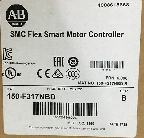 AB Allen Bradley 150-F317NBD 150F317NBD Ser B SMC Flex Smart Motor ...