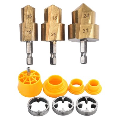Water Pipe Threading Kit for Electric Drills Includes 3 PPR Drill Bits ...