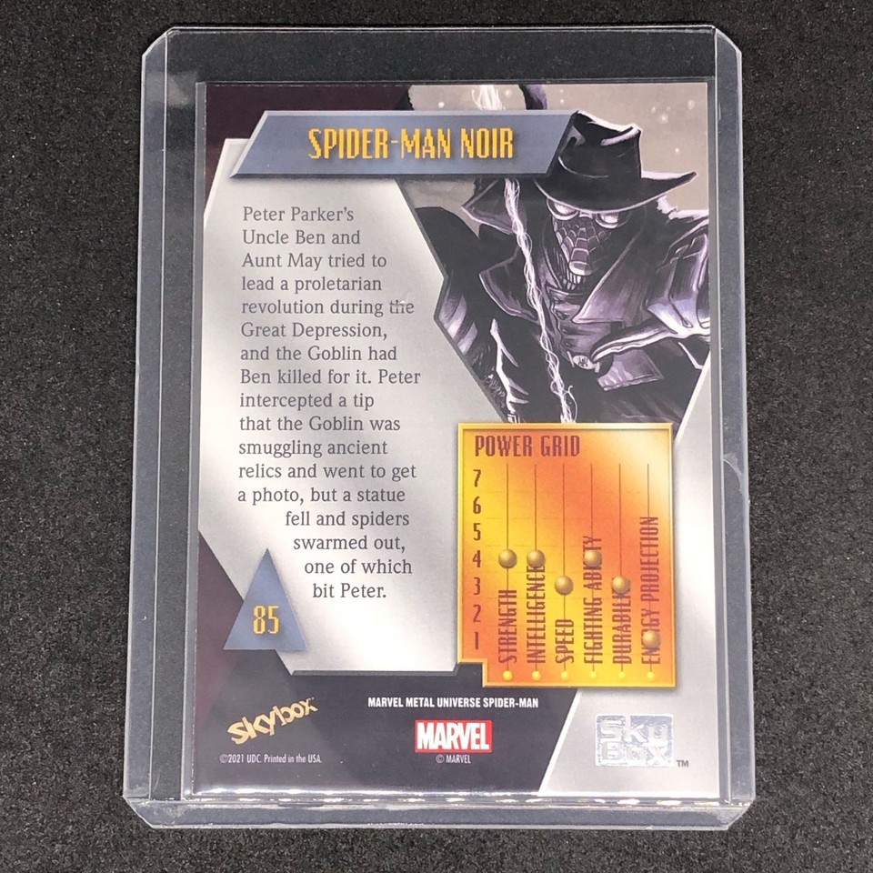 Spider-Man Noir Marvel Metal Universe Neon Blue Light FX 2022 | eBay
