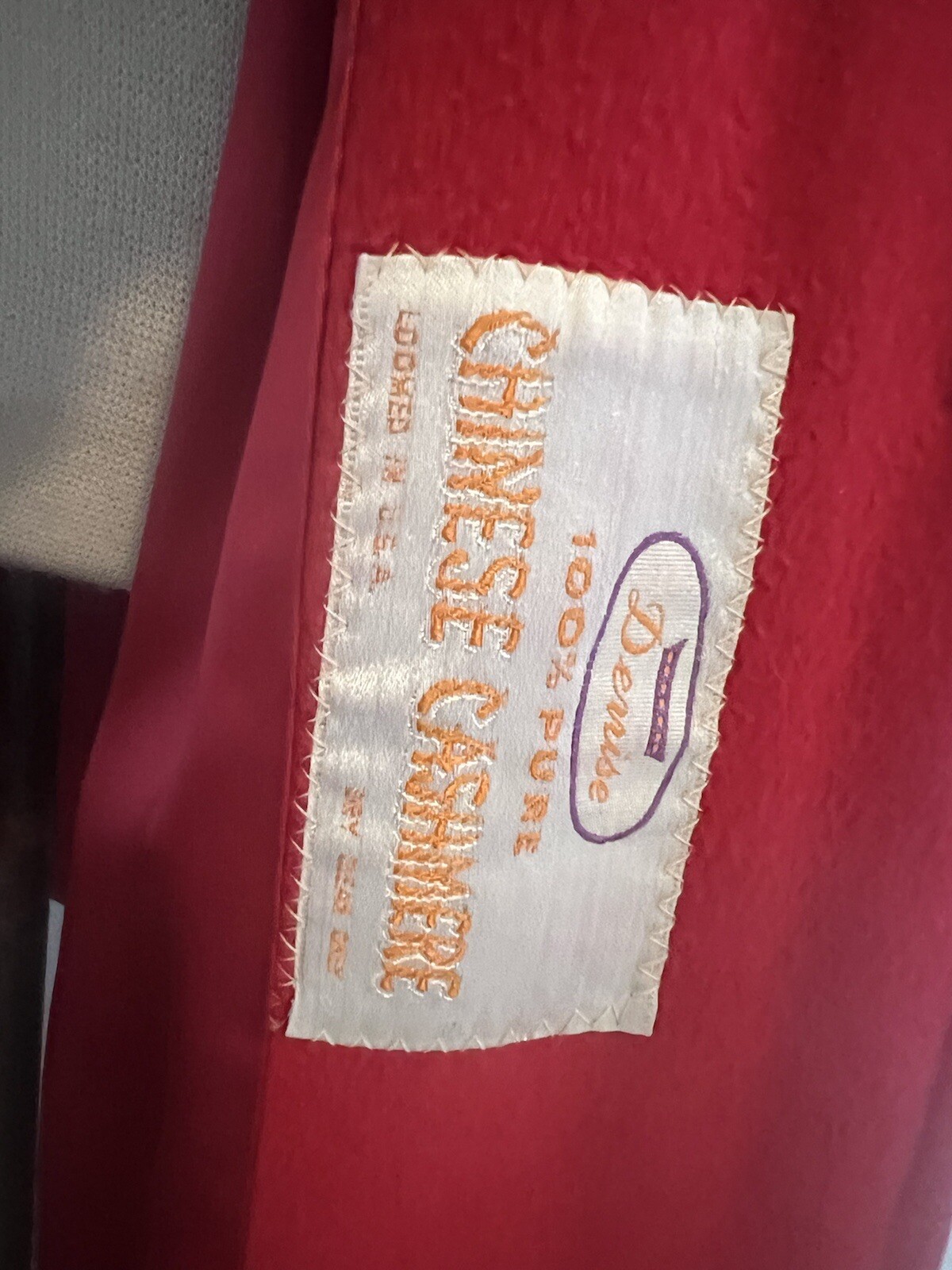 100% Cashmere Warm Women’s Long Red Classic Collarless Coat Union Made ...