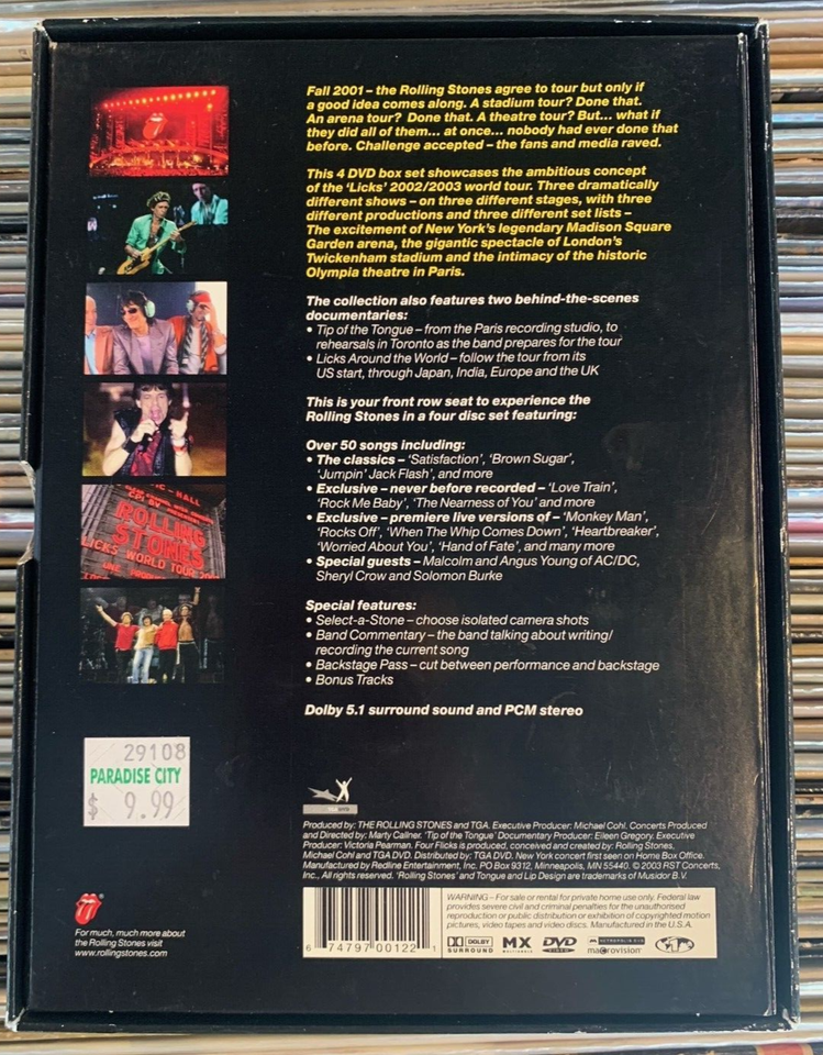 The Rolling Stones Four Flicks DVD Music Documentary 2002 2003 Tour ...