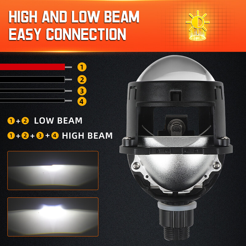 Headlight 2.5'' Bi LED Projector Lens 30000LM 6000K Retrofit Universal ...