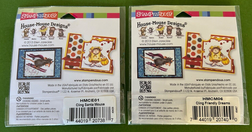 Stampendous House Mouse Christmas Cling Rubber Stamps New Lot of 2 Cat ...