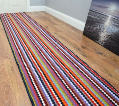 Multi colour Striped Carpet Runner Extra Wide Non Slip Rubber Back ...