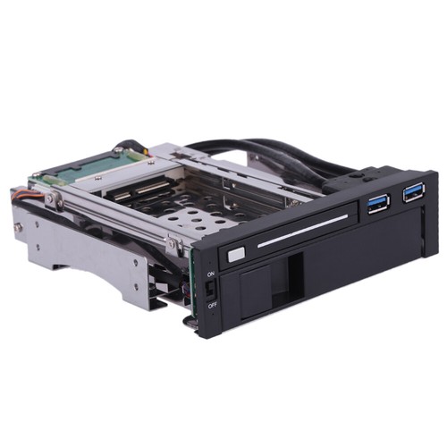 5.25" Dual Bay Internal Mobile Rack for 2.5" 3.5" SSD HDD Hot-swap Dock ...