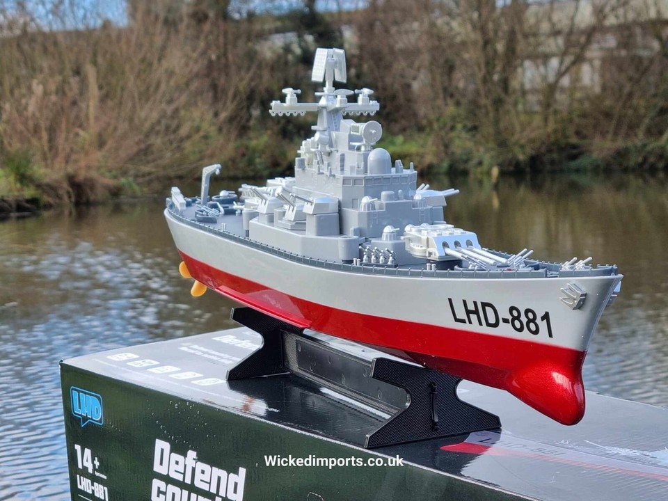 RC Speed Destroyer Battle Ship Boat - 2.4G Dual Motors Remote Control ...