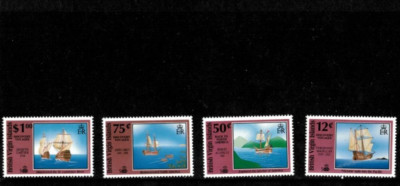 BVI 1991 - Voyages of Discovery, Ships - Set of 4 Stamps - Scott #721-4 ...