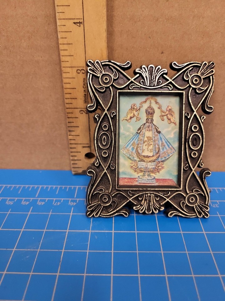 Vintage Mini Ornate Framed Catholic Icon Our Lady of Charity Caridad ...