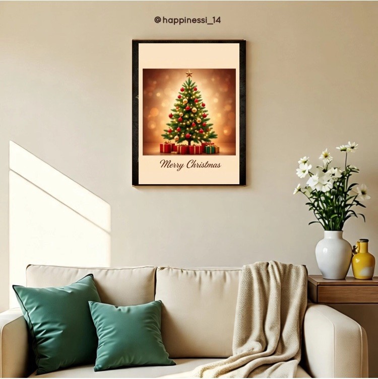 "Merry Christmas" Tree Digital Art Print | Festive Holiday Decor Poster ...