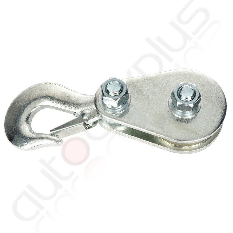 Snatch Block 2 Ton w Hook for 3/8" Wire Rope Cable Roll Back Wrecker ...