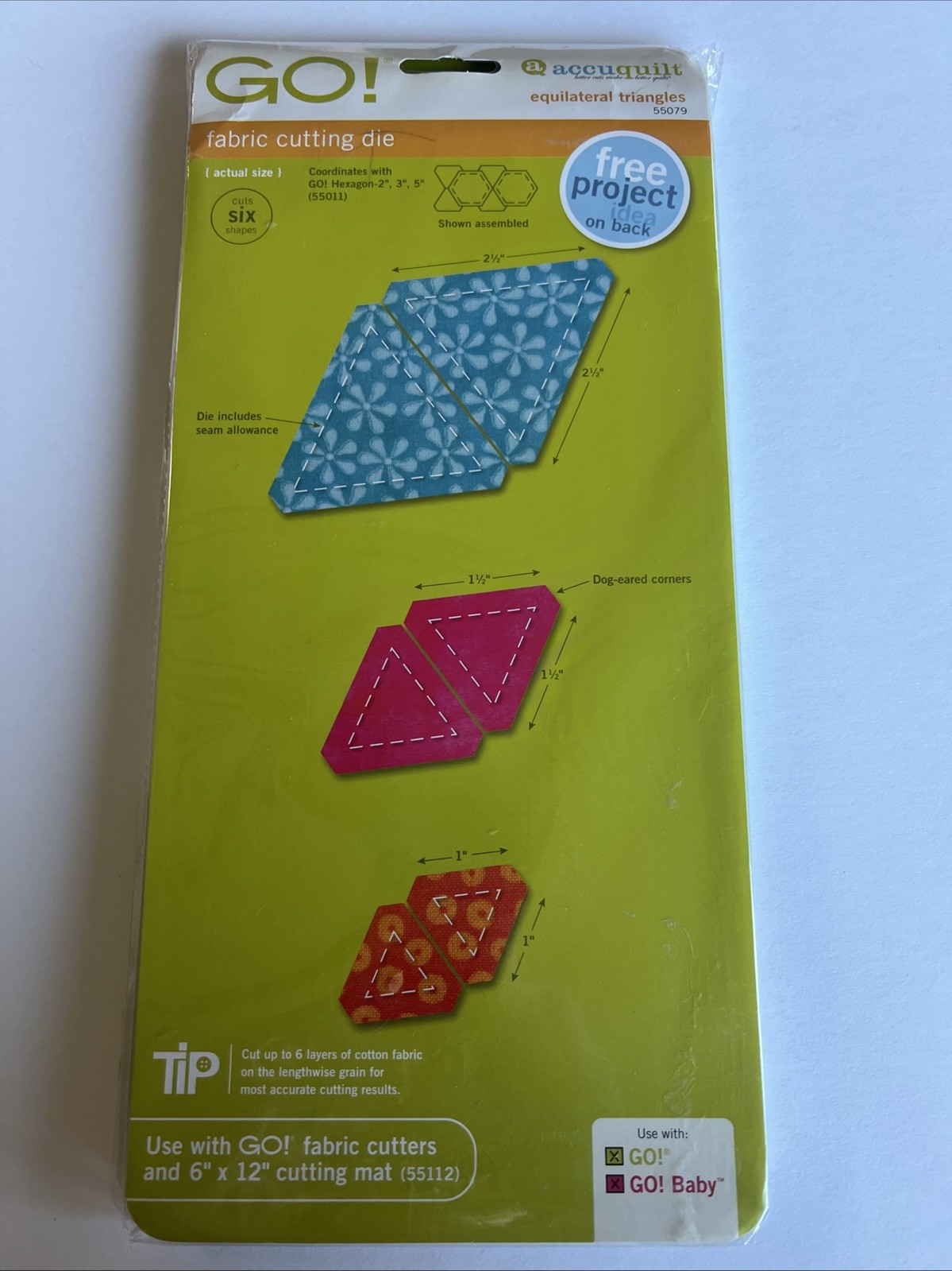 Go! Accuquilt Equilateral Triangles 55079 Fabric Cutting Die | eBay