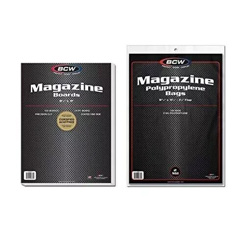 (50 pack) BCW Magazine Bags And Boards Acid Free - Archival Magazine ...