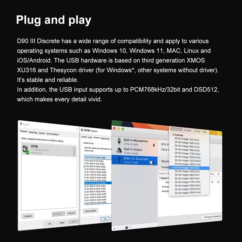 TOPPING D90 III Discrete Fully Balanced HiFi DAC PCM768 DSD512 BT5.1 Support LDA | eBay