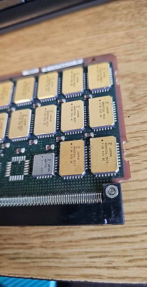 1x Rare Double Sided Vintage Gold Fujitsu Amdahl SRAM Memory Mainframe ...
