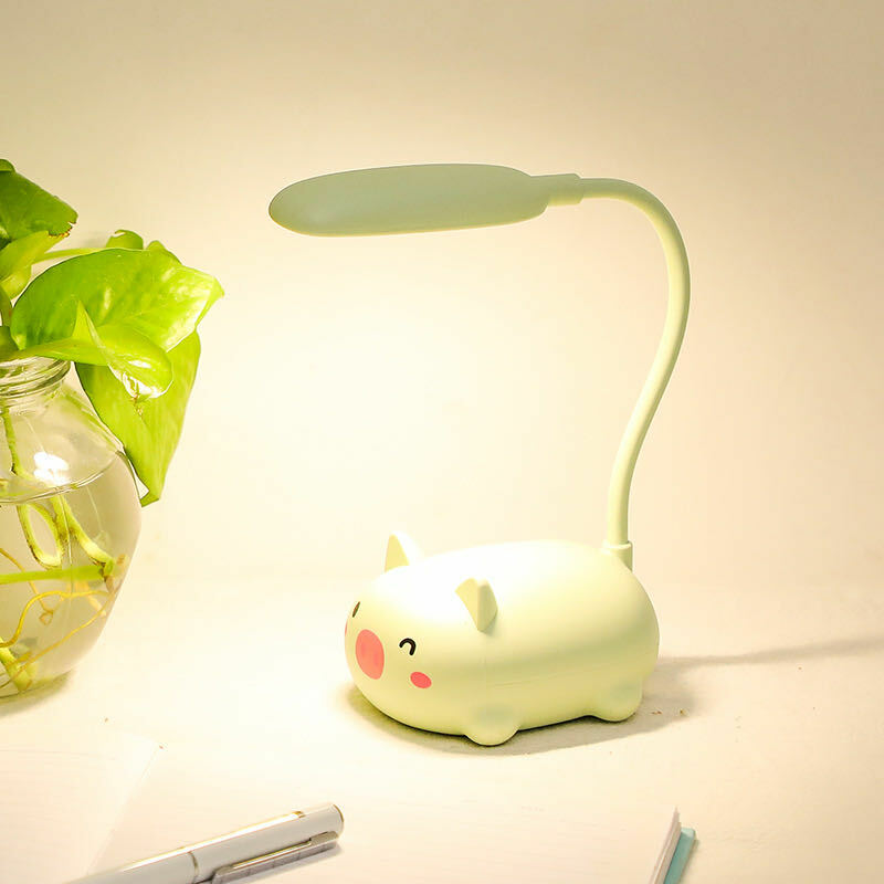 LED Portable Cute Kitten Cat Piggy Bear Lamp Reading Night Light USB ...