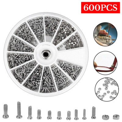 600Pcs/Set Small Metal Nuts Bolts small Screws Kits Assorted steel M1 ...