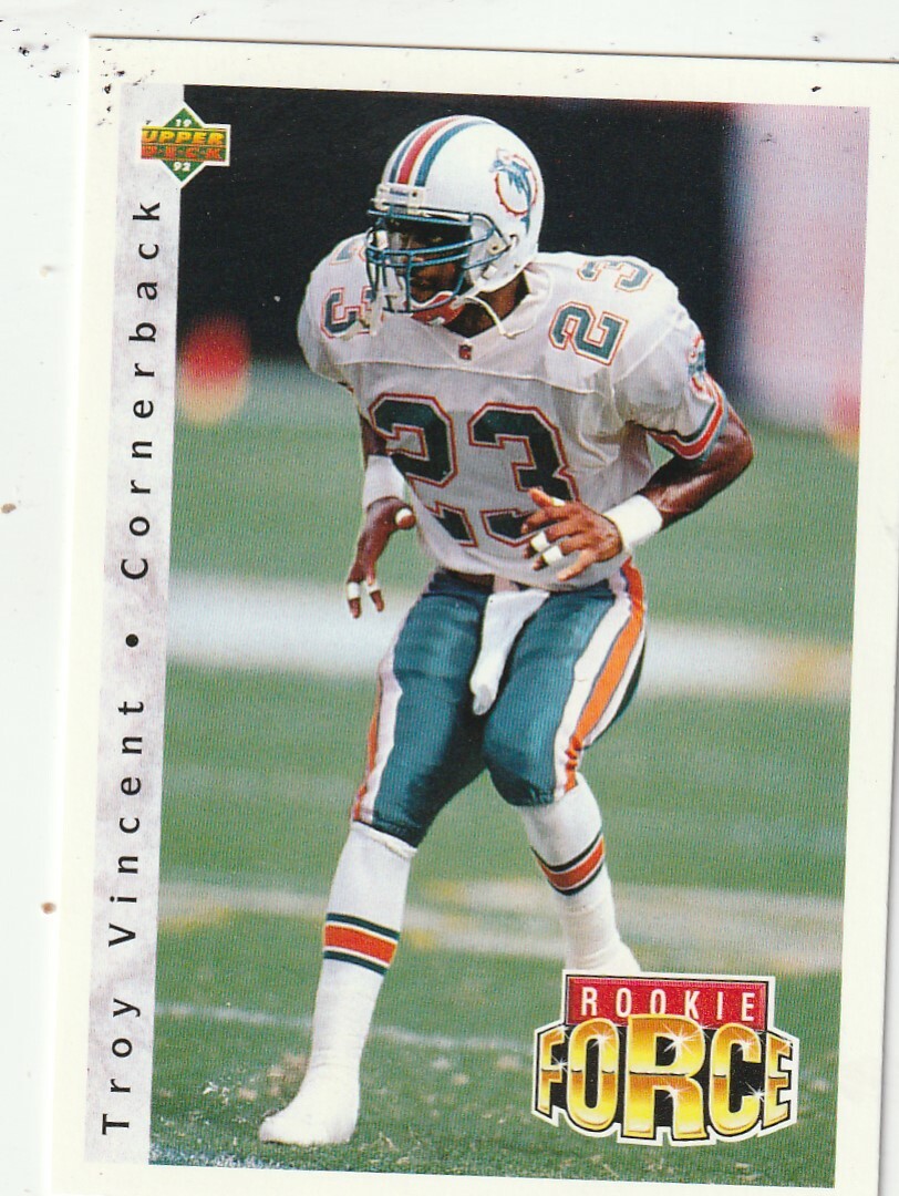 FREE SHIPPING-MINT-1992 Upper Deck Troy Vincent #423 DOLPHINS PLUS ...