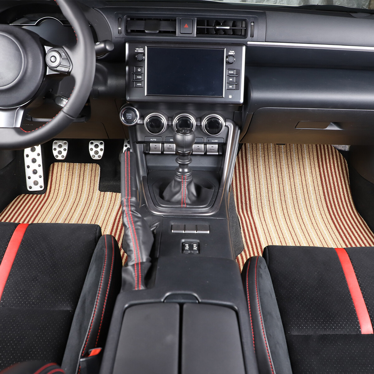 2PCS Luxury Front Car Floor Mats Beige Fit For GR86 / S-ubaru BRZ 2022 ...