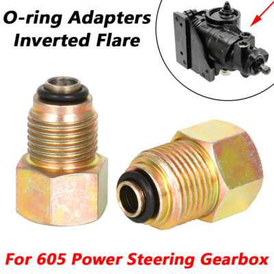 2pc For 605 Power Steering Gearbox Adapters Inverted Flare Pressure ...